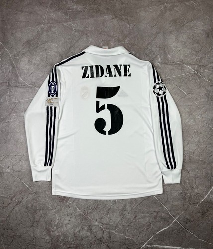 Zidane Real Madrid 01/02 Home Jersey Jersey M Long Sleeve CL Patch | eBay