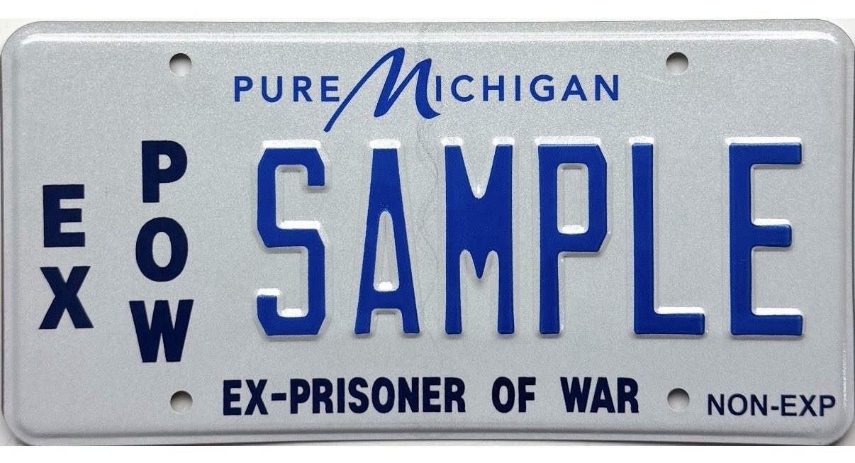 *99 CENT SALE* Michigan EX PRISONER OF WAR POW Sample License Plate No ...