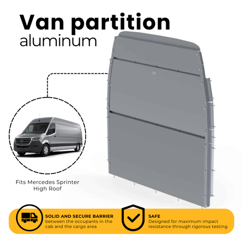 Aluminum Straight Van Partition – For Mercedes Sprinter HR Cargo Area ...