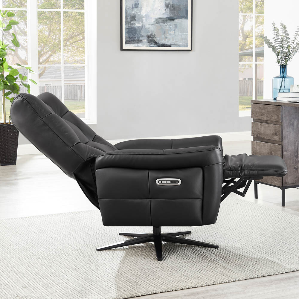 Hydeline Cloud Leather Power Recline Swivel Wireless Recliner | eBay