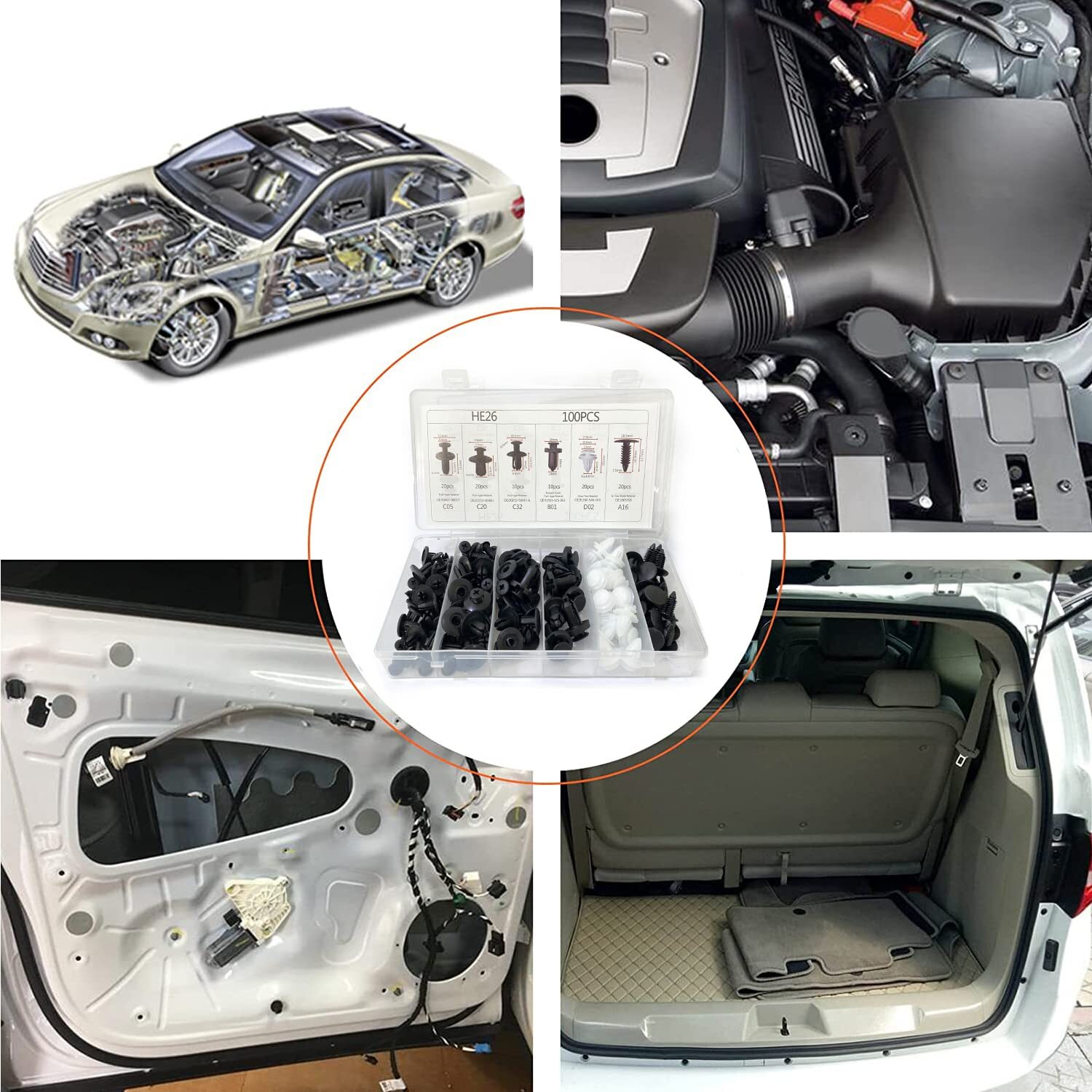 For Ford Cars Fixing Fastener Kit Bumper Fender Liner Push Type ...