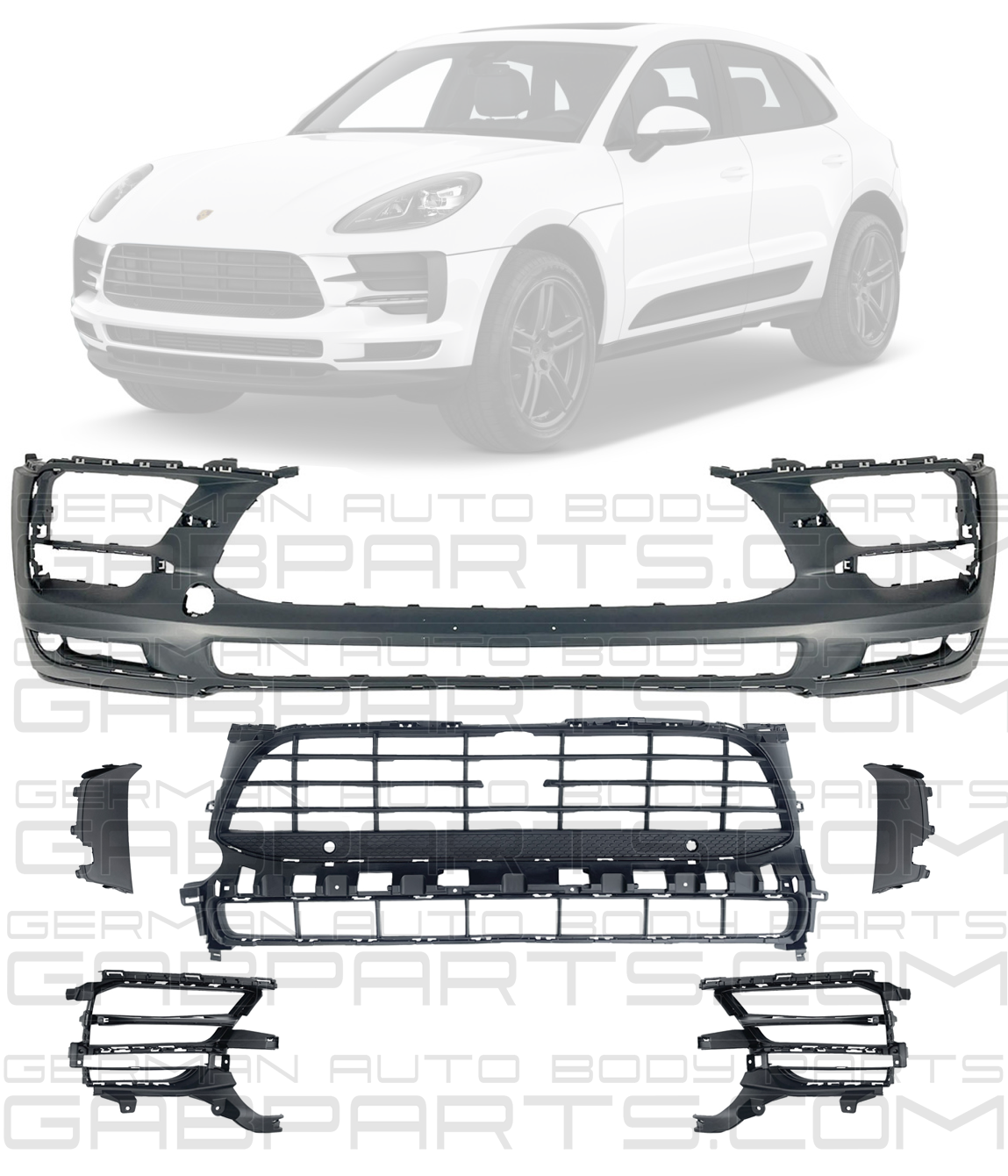 Porsche Macan 2019-22 Premium Front Bumper Cover End Grille KIT W ACC ...