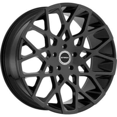 22 inch 22x9.5 Strada CODA STEALTH BLACK wheels rims 6x5.5 6x139.7 +24 ...
