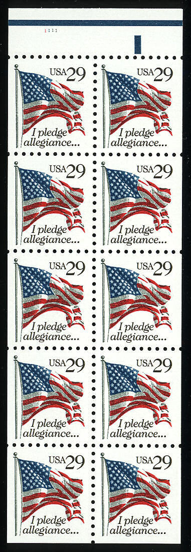 US #2593a 29¢ Black Pledge of Allegiance Unfolded Pane VF NH MNH | eBay