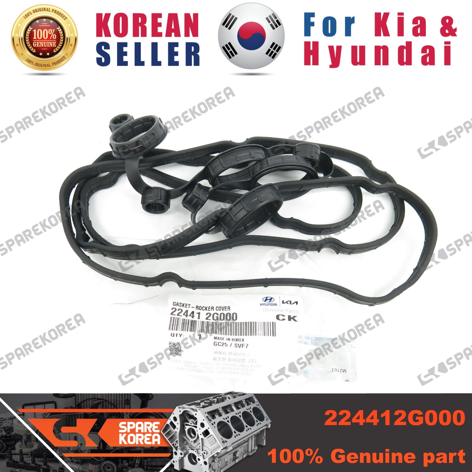 Genuine/OEM 224412G000 GASKET-ROCKER COVER for Kia Lotze | eBay