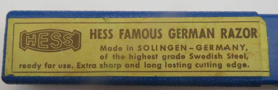 HESS Famous German Straight Razor Swedish Steel W/ Box | eBay