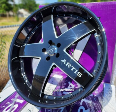 26" Inch Black & Milled Artis Booya STAGGERED BLANKS Wheels Rims | eBay