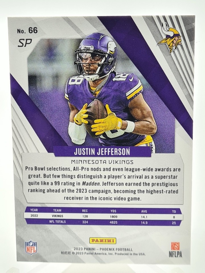 Justin Jefferson 2023 Panini Phoenix SP Variation #66 Minnesota Vikings ...