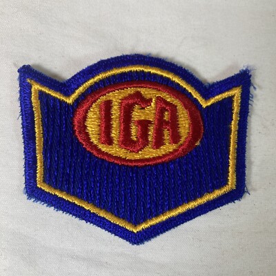 IGA Grocery Store Vintage Patch Hat Vest Uniform Badge Food Advertising ...