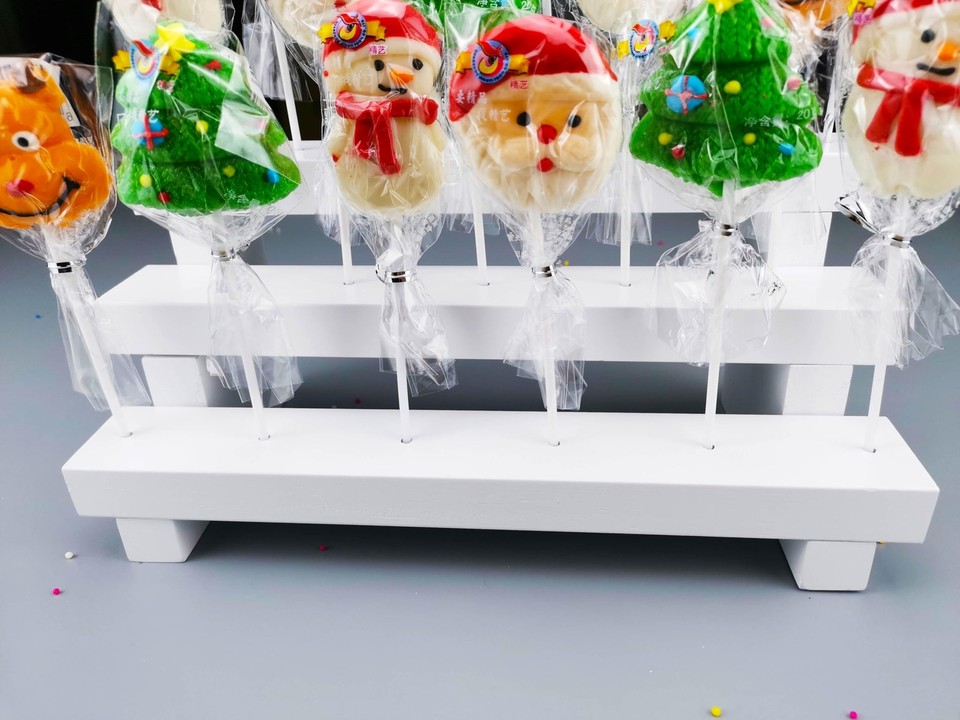 Cake Pop Stand Display Riser - 3 Tier Wood Lollipop Holder, 17 Hole ...