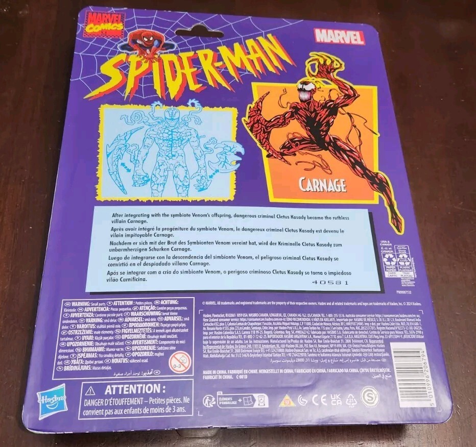Marvel Legends Retro Carnage 6" Action Figure Target Exclusive Spider ...
