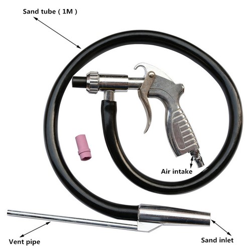Industrial Air Sandblaster Spray Gun Kit Sand Blaster Grit Blasting set ...