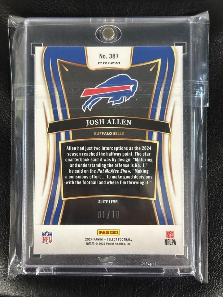 2024 Panini Select Gold Prizm Suite Level Josh Allen 1/10 SSP MVP ...