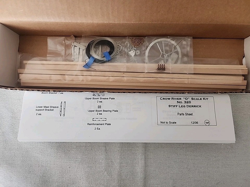 CROW RIVER PRODUCTS STIFF LEG DERRICK KIT 320 O Scale / On3 SCALE, NEW ...