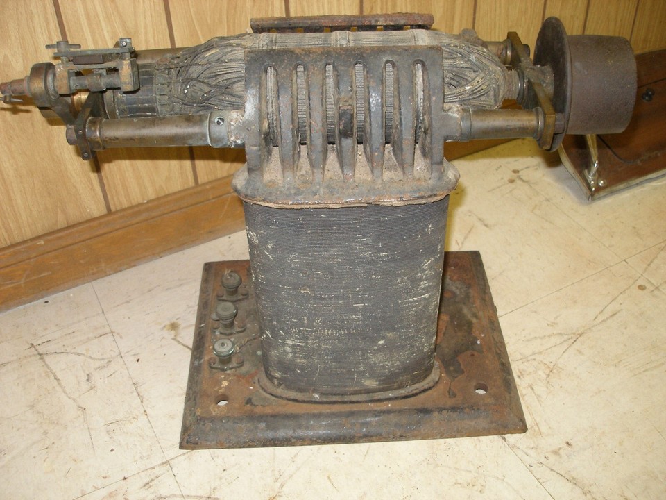 Bipolar electric motor circa 1880s antique belt driven dynamo, early ...