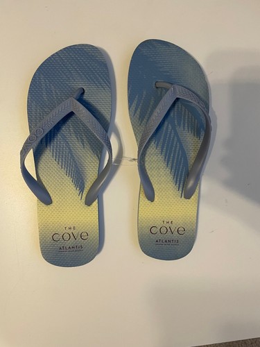 Atlantis Bahamas The Cove Bahamas flip flops Blue NEW Unisex Size 11 42 ...
