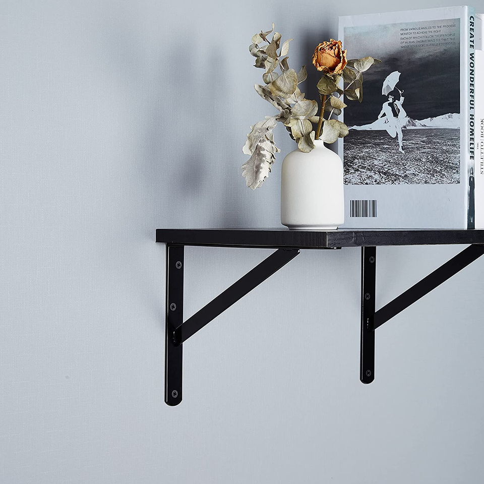 4-Pack 12 Inch Heavy Duty Shelf Brackets, Large Wall Bracket for Garage ...