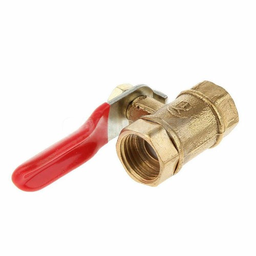 1/4" 12mm BSP Red Lever Ball Valve Female To Female Full Flow Long ...