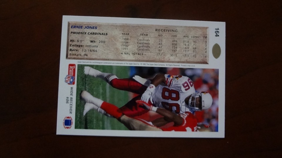 1992 UPPER DECK # 164 ERNIE JONES FOOTBALL CARD | eBay