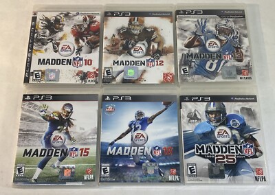 PlayStation PS3 Madden NFL 10, 12, 13, 15, 16, 25 Lot Of 6 Games ...