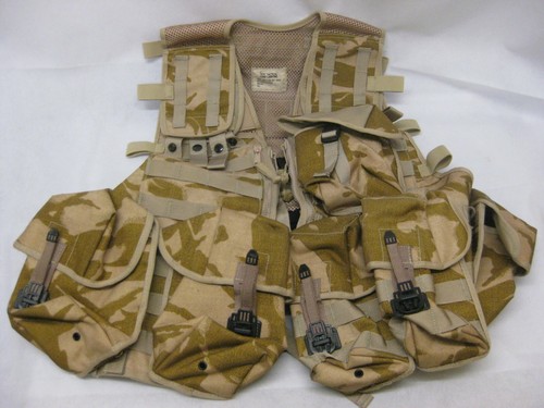 British Military Desert DPM MOLLE Tactical Load Carrying Webbing Vest ...