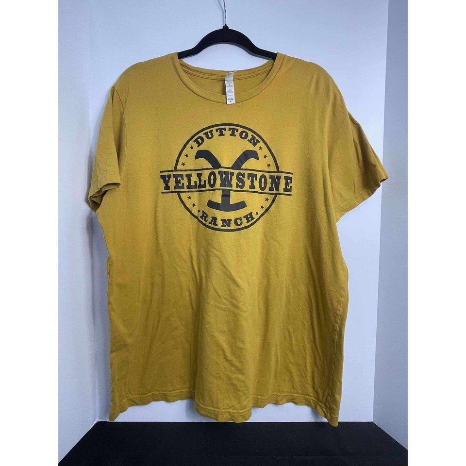 Yellowstone Ranch Dutton Logo Graphic T Shirt Men's XL Mustard Yellow ...