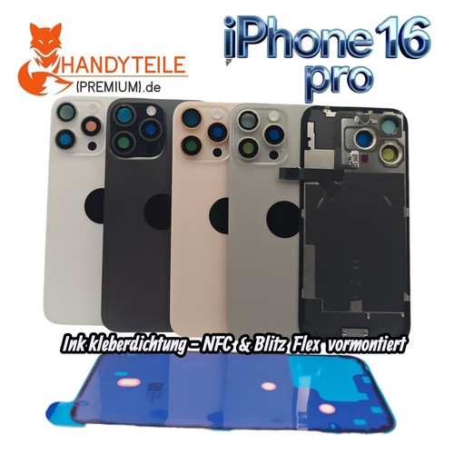 Cache Batterie Pour iPhone 16 Pro Coque Arrière Complète Avec Flash Nfc ...