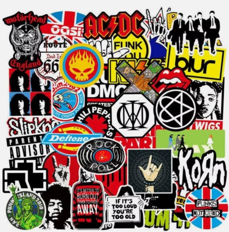 100 PCS Rock Band Stickers Lot-Punk Music,Heavy Metal Bands Sticker ...