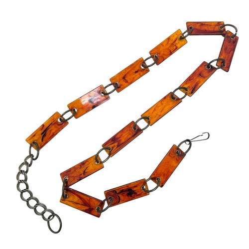 Vintage Faux Tortoise Shell Lucite Rectangle Panel Belt | eBay