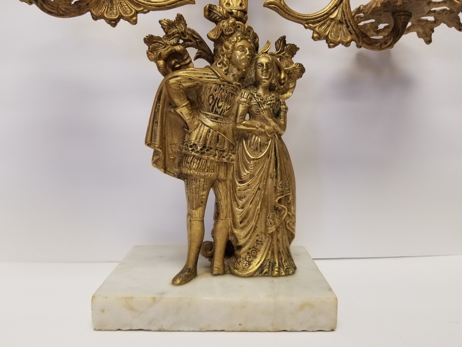 Antique Ornate Figural Gold Girandole Candelabra Renaissance Design ...