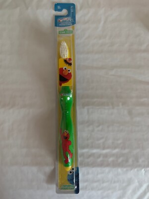 Sesame Street Kids Crest Green And Yellow Elmo Soft Bristle Toothbrush ...