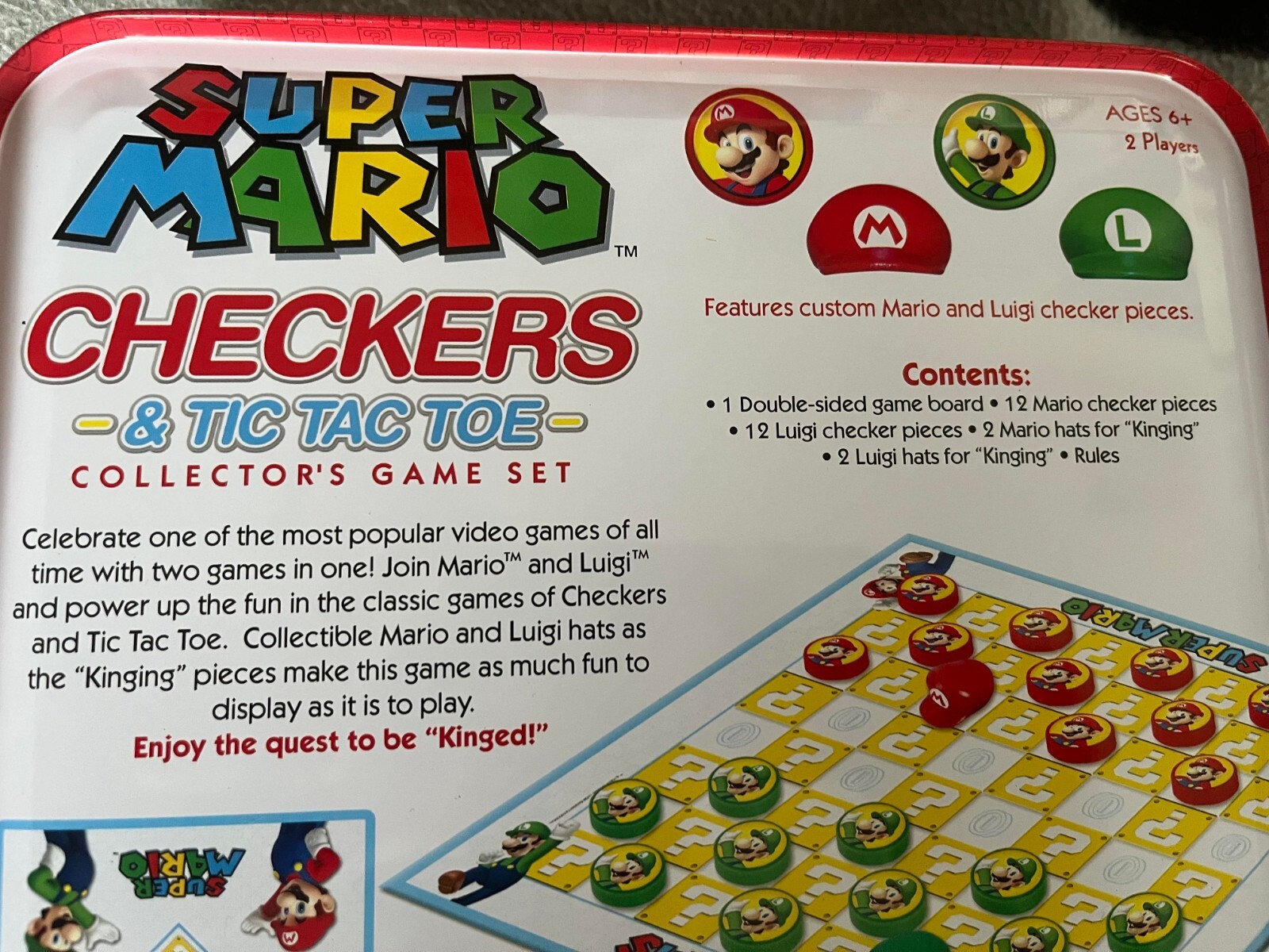Super Mario - Checkers & Tic-Tac-Toe - Collector's Game Set - USAopoly ...