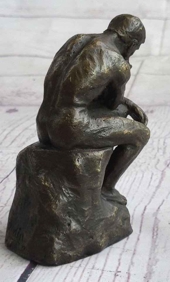 Auguste Rodin The Thinker Thinking Man Nude Male Figure Bronze ...