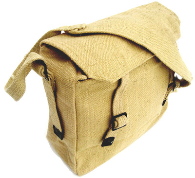 CANVAS BEIGE HAVERSACK military messenger shoulder bag tough army ...