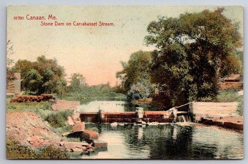 Stone Dam On Carrabasset Stream ME C1909 DB Postcard P11 | eBay