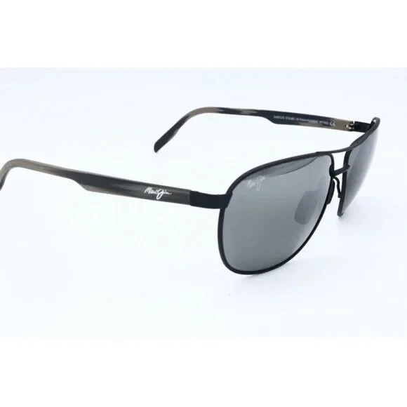 Maui Jim Castles MJ 728-2M Pilot Black Sunglasses Polarized Gray Lenses ...
