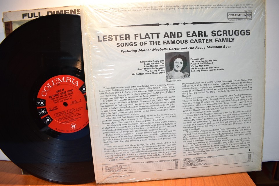 Lester Flatt Earl Scruggs Songs of the Famous Carter Family LP Columbia ...