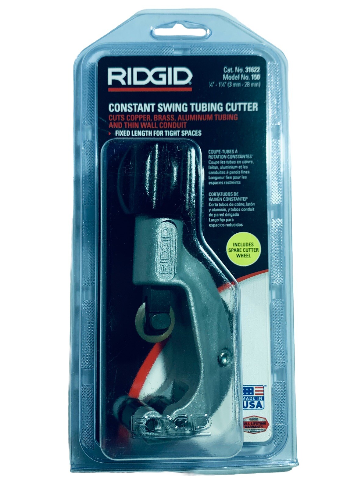 RIGID 31622 Model 150 Constant Swing Tubing Cutter 1/8”- 1 1/8” Silver ...