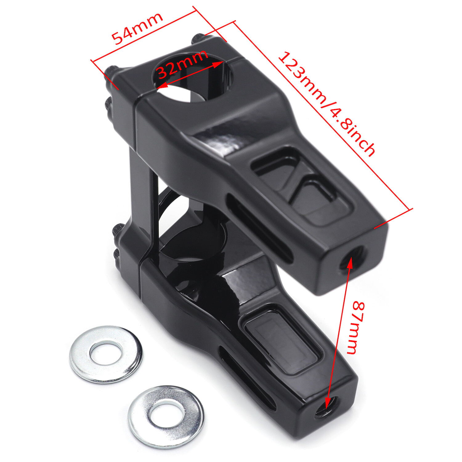 Carved Black 4" Riser 1.25" Handlebar Top Clamp For Harley Softail ...