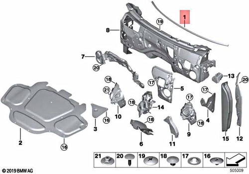 Genuine BMW Hybrid X5 M X6 E70 E71 E72 F15 Sound Insulation F Apron ...