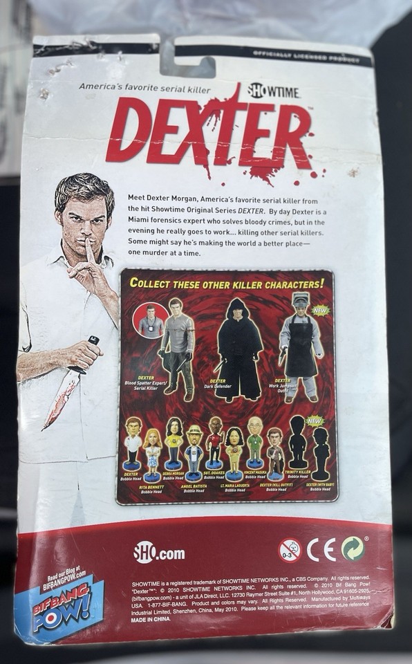 NIB Bif Bang Pow Dexter Morgan Action Figure Work Jumpsuit Outfit ...