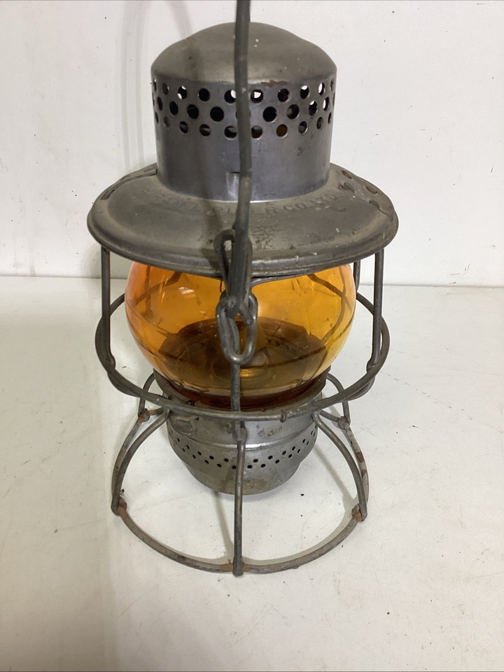 VTG Hiram L Piper ADLAKE 400 Kero Lamp CNR Railroad Lantern Orange ...