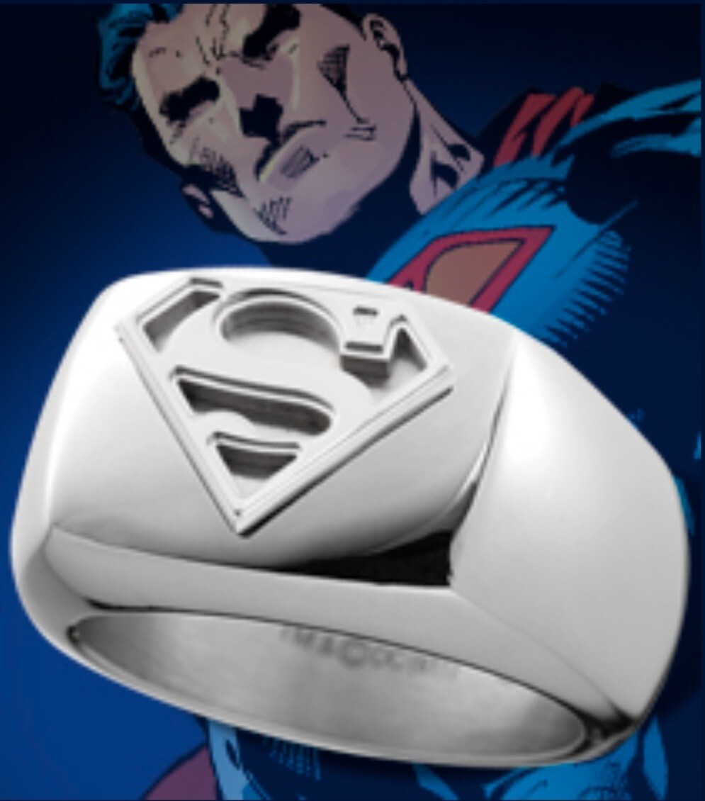 Men's Size 10 Official Superman Raised Logo Square Si… - Gem