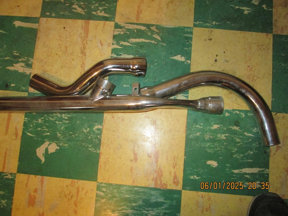 Harley Panhead Chrome 3 Piece Exhaust Pipe Set | eBay