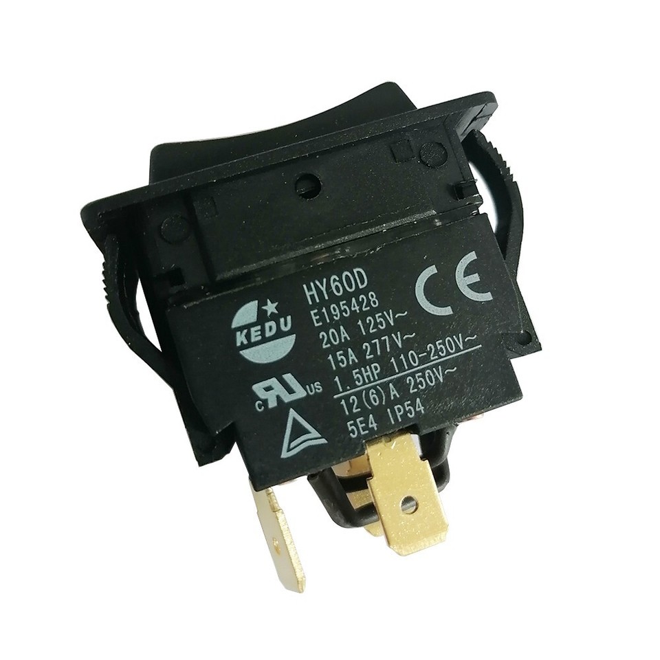 KEDU HY60D Push Button Switch (ON)-OFF-(ON) Rocker Switches 6.3 Tab 4 ...