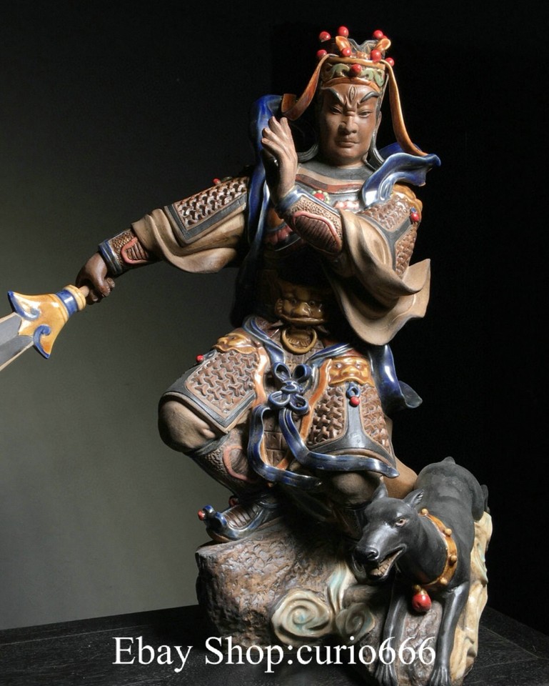 16'' Old Song Dynasty Shiwan Porcelain Erlang Shen Person People God ...