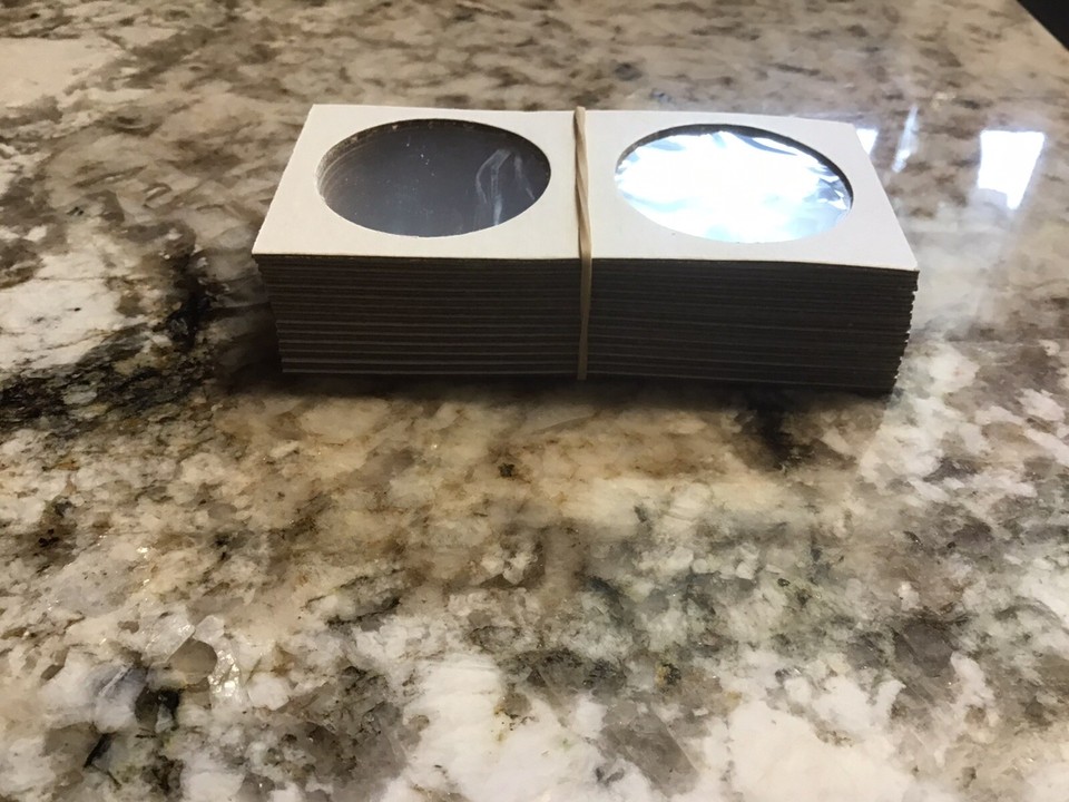 New~Dollar Size~2x2 Coin Mounts~Cardboard Mylar Flips~US Currency~25 ...