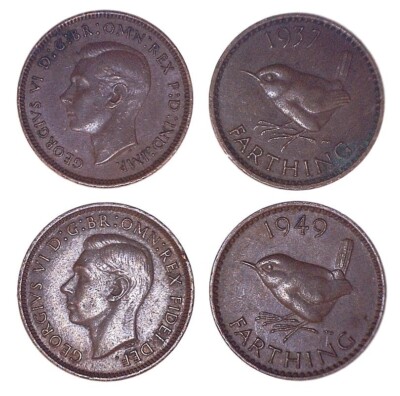 30 (Thirty) Great Britain KM843-867(VF) George VI: Farthing Lot ED | eBay