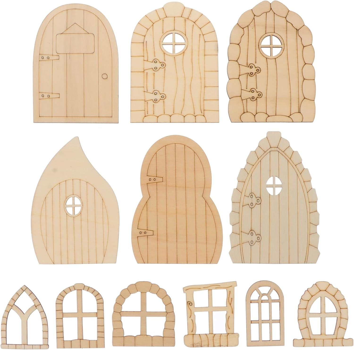 Wooden Fairy Garden Door Chip 48Pcs Fairy Door Wooden Garden S Wood ...