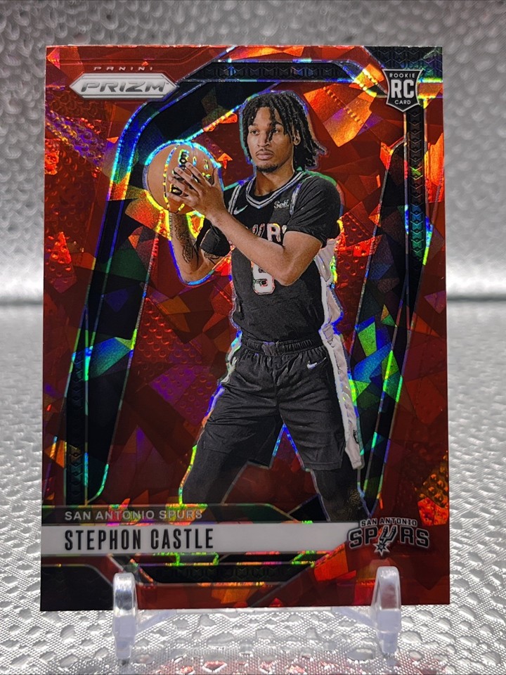 2024-25 Panini Prizm Stephon Castle Red Ice Prizm Rookie RC Spurs #234 ...